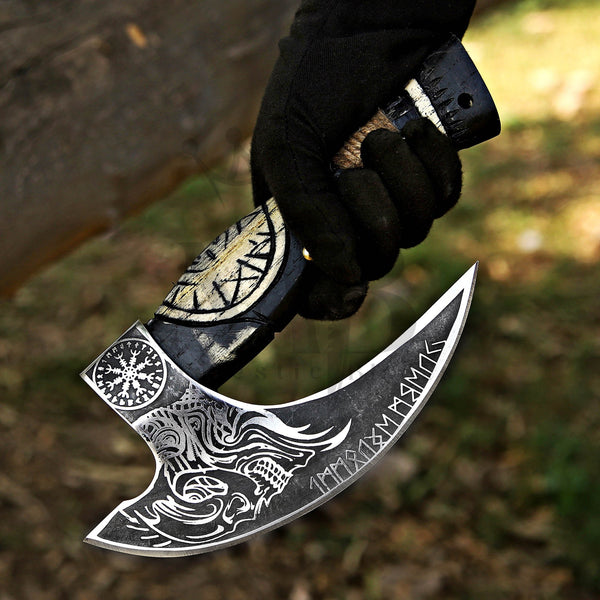 Rustic Handcrafted Pizza Axe Cutter - Majestic Blades USA ...